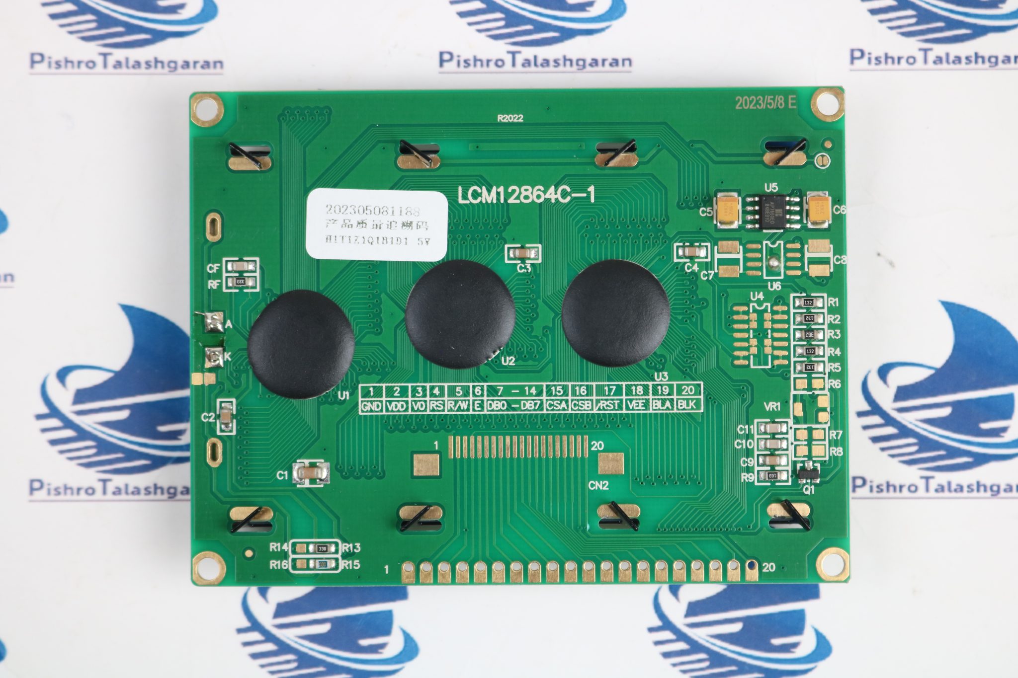 خرید ال سی دی گرافیکی 128*64 سبز فریم بزرگ KS0108 اصل با بهترین قیمت - از فروشگاه پیشرو تلاشگران